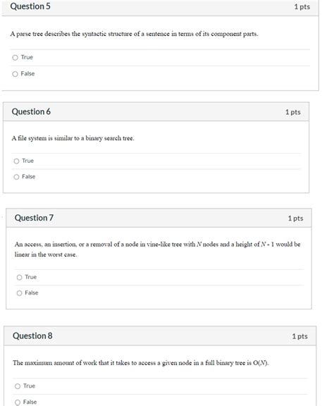 Solved Question 5 1 Pts A Parse Tree Describes The Syntactic