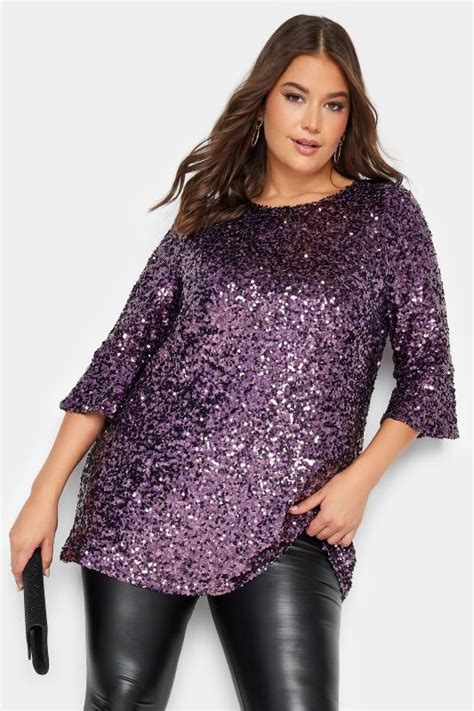 Plus Size Sequin Tops Yours Clothing