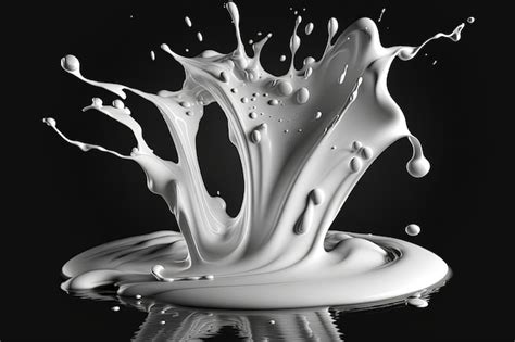 Premium Ai Image A Burst Of Milky Liquid Splashing Out Of A Container