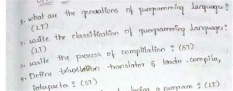 What Are The Generations Of Programming Languages Lt Wite The Classifi