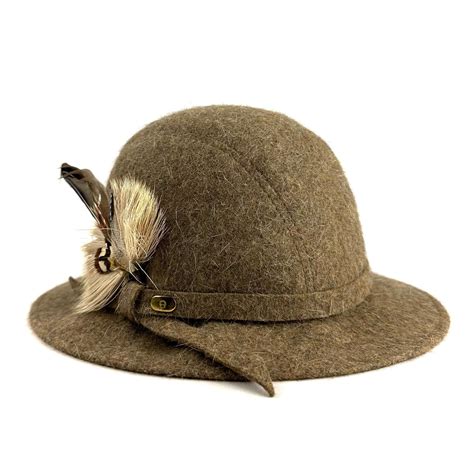 Vintage Wool Alpine Hunting Hat Feather Trim Bavarian German Tyrolean