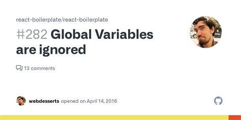 global variables are ignored · issue 282 · react boilerplate react boilerplate · github