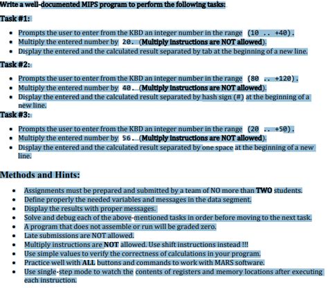 Solved Write A Well Documented Mips Program To Perform The