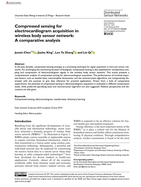 Pdf Compressed Sensing For Electrocardiogram Acquisition In Wireless Body Sensor Network A
