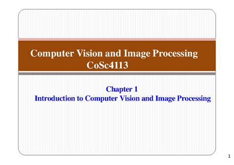 Cvip Chapter One This Is Computer Vision And Image Processing Computer Vision And Image
