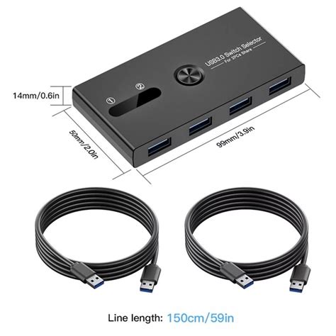 With Freebie USB Switch Selector Hub Adapter USB 3 0 KVM Switcher Switch Box Keyboard Mouse