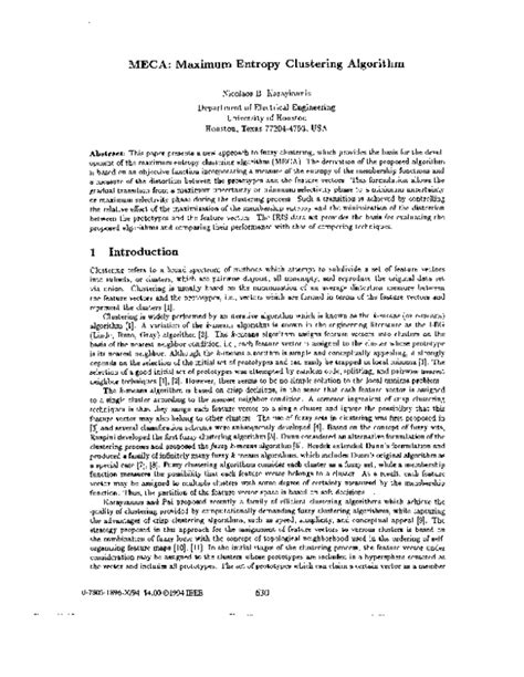 Pdf Meca Maximum Entropy Clustering Algorithm