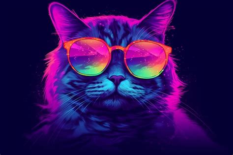 Premium Photo A Cat With Sunglasses On It And The Words Cat On The Front