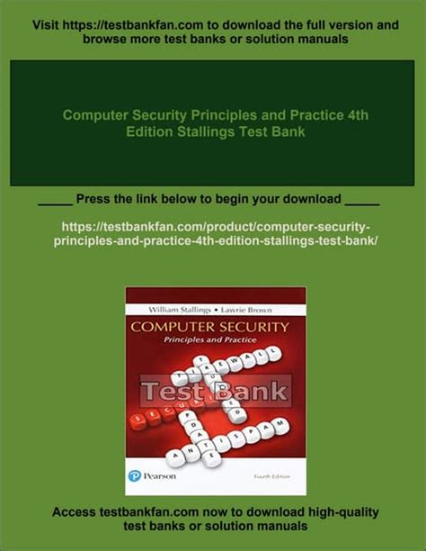 Computer Security Principles And Practice 4th Edition Stallings Test Bank Pdf