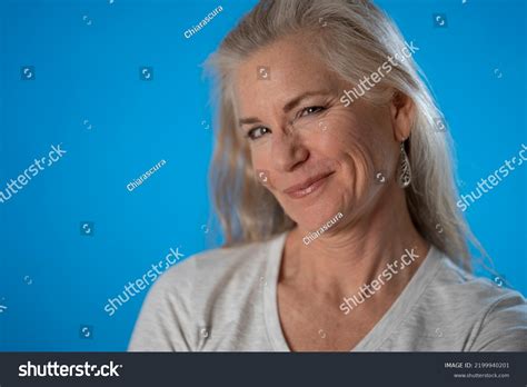 Portrait Happy Smiling Flirty Mature Woman Stock Photo 2199940201 Shutterstock
