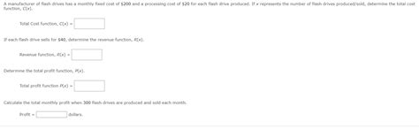 solved function c x total cost function c x if each