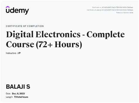Balaji S On Linkedin Digitalelectronics Udemy Continuouslearning