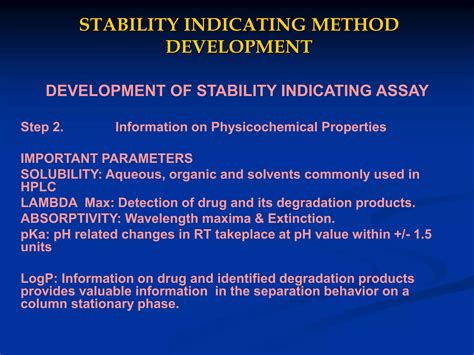 Stability Indicating HPLC Method Ppt