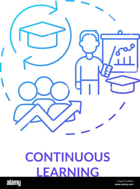 Continuous Learning Blue Gradient Concept Icon Stock Vector Image And Art