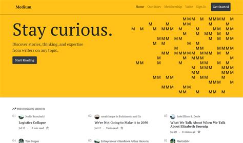 Github Caglauzundurukanbootstrap Mediumclone My Medium Clone Project That I Created For The