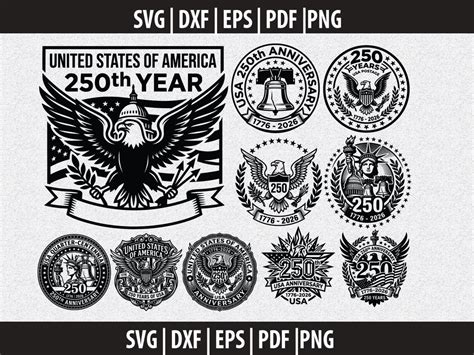 Usa Stamp 250th Label Svg Patriotic Label Cut File America Svg Dxf