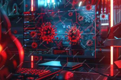 Premium Photo Computer Screen Virus Warning Detects Cyber Threat Hacker Malware