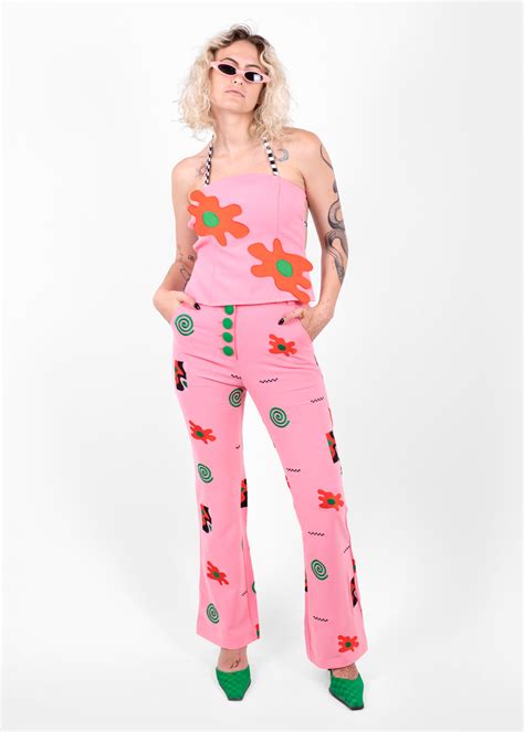 Embroidery Trousers Womens Trousers Independent Brand Lcd