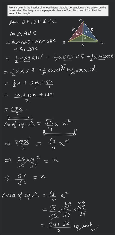 3 From A Point In The Interior Of An Equilateral Triangle Perpendiculars
