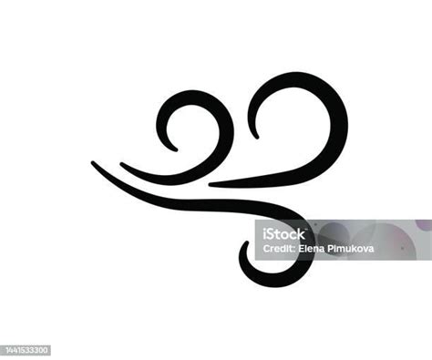 손으로 그린 바람 공기 흐름 아이콘입니다 자유 호흡 기호입니다 신선한 공기 흐름 기호입니다 낙서 바람 불기 아이콘 날씨