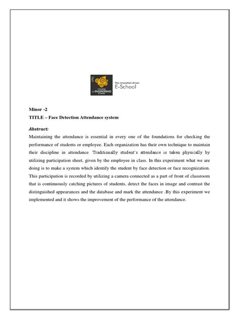 Face Detection Attendance System An Automated Approach To Classroom