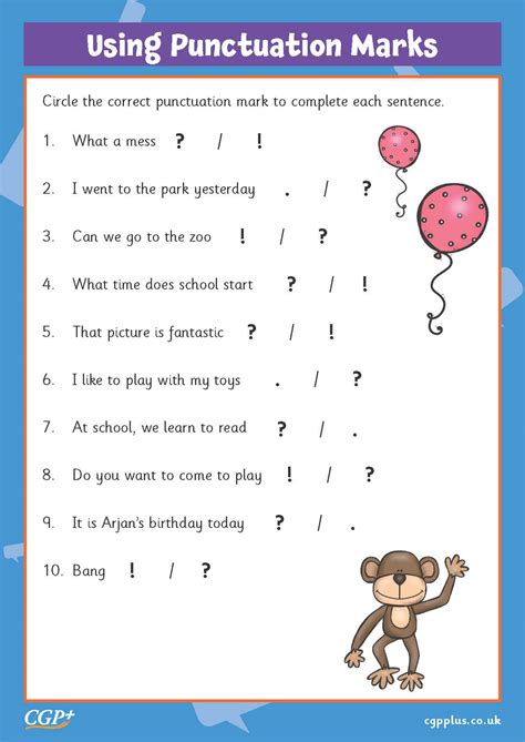 Using Punctuation Marks Foundation Year 1 Cgp Plus Worksheets Library