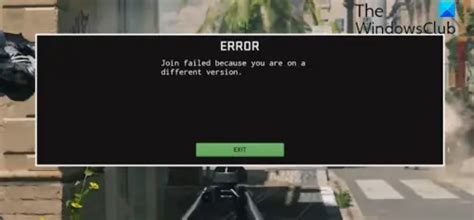 join failed because you are on a different version in mw3