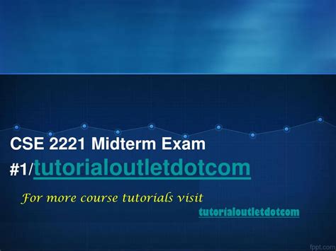Ppt Cse 2221 Midterm Exam 1tutorialoutletdotcom Powerpoint