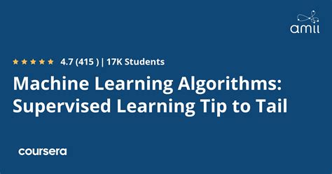 Machine Learning Algorithms Supervised Learning Tip To Tail Coursera