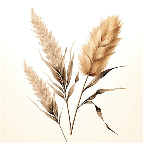 Premium Ai Image Pampass Grass In White Background Clipart Graphic