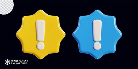 Premium Psd 3d Exclamation Sign Warning Or Danger Risk Message Alert Problem Icon Set