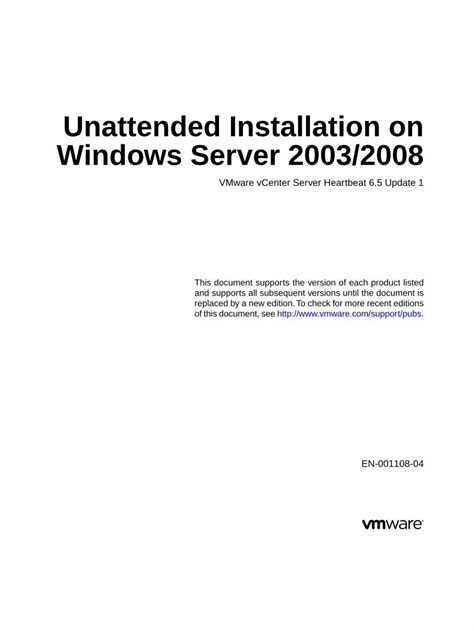 Pdf Unattended Installation On Windows Server 20032008 · Unattended Installation On Windows