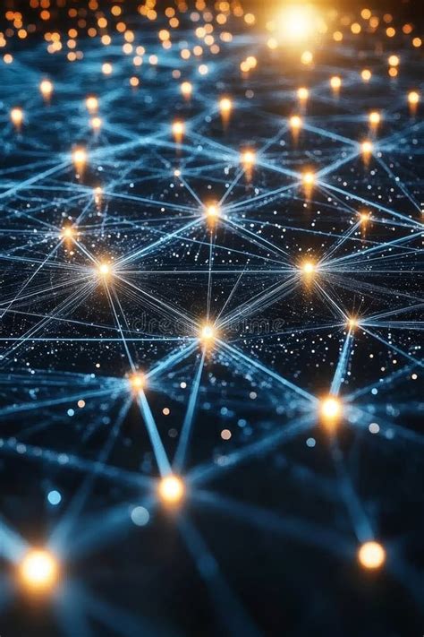 Luminous Blue Molecular Structure Connected Nodes Bright Energy Pathways Crisp Focus Stock