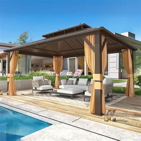 Erommy 12x16 Hardtop Gazebo Galvanized Steel Metal