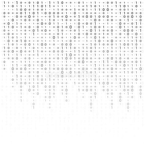 Background With Digits On Screen Binary Code Zero One Matrix White