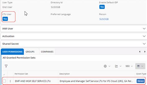 Ltu Permission Sets Technical Documentation For Ifs Cloud