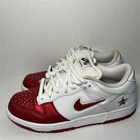 Nike Sb Dunk Low Supreme Jewel Swoosh Red Size 85 Ebay Nike Sb
