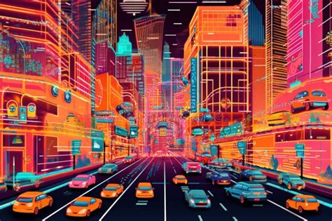 Autonomous Vehicles And Artificial Intelligence Generative Ai Stock Illustration