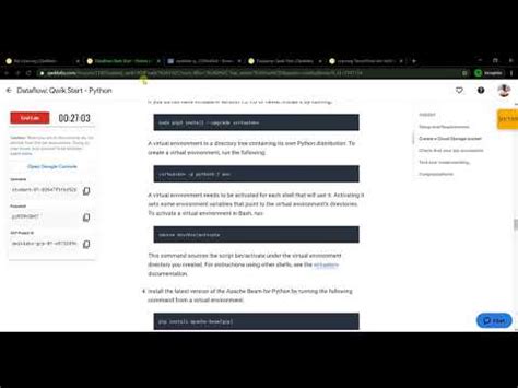 Dataflow Qwik Start Python Youtube