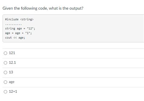 Solved The Output Of The Following Code Is Char C A