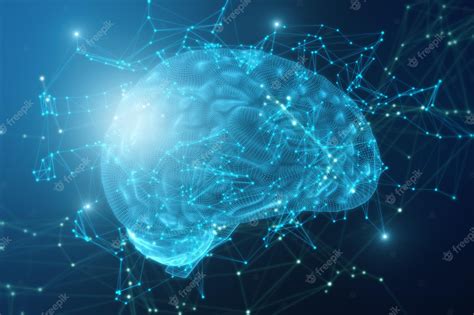 Premium Photo Artificial Intelligence And Machine Learning Concept With Blue Glowing Digital