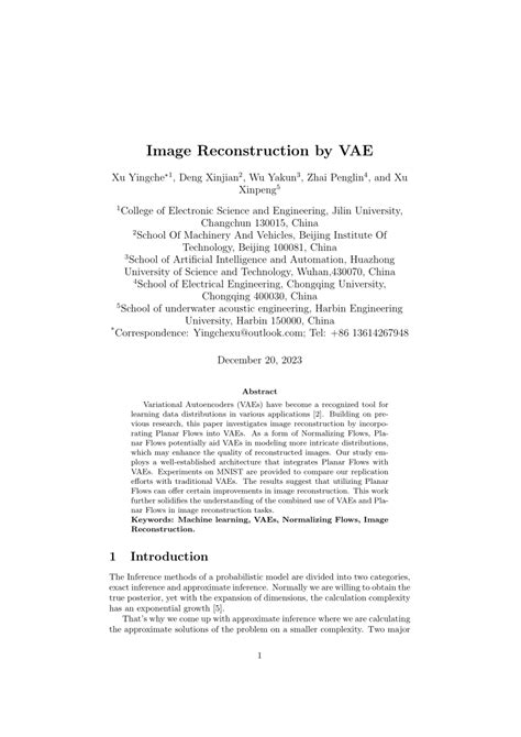 Pdf Image Reconstruction By Vae