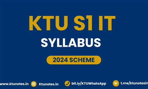 KTU S IT SYLLABUS SCHEME