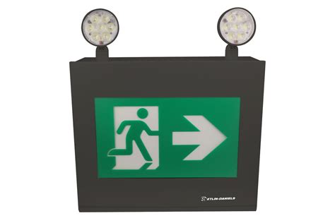EC BLM A U BB GU RC LED Running Man Exit Sign With Combo Heads Adjustable X W