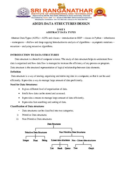 Unit 1 Dsd Notes It Covers All The Topics In First Unit Ad3251 Data