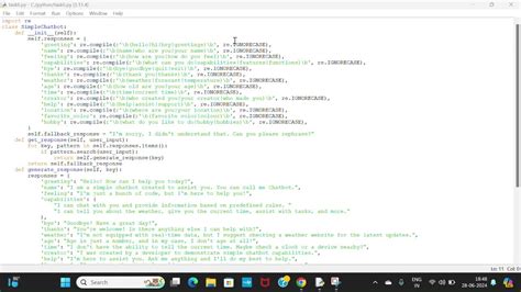 Maguluri Kavya On Linkedin Codsoft Ai Innovation Chatbot Artificialintelligence Codinglife