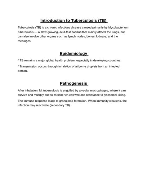 Introduction To Tuberculosis Tb 20251027 115356 0000 Pdf
