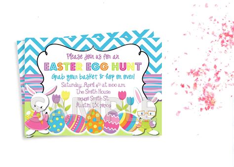 Easter Egg Hunt Invitation Easter Party Invitation Easter Birthday