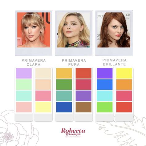 Colorimetría Personal Primavera Spring Color Palette Hair Colors