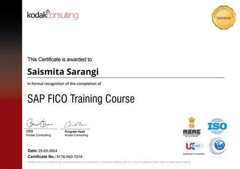 Sapfico Certification Finance Accounting Saismita Sarangi